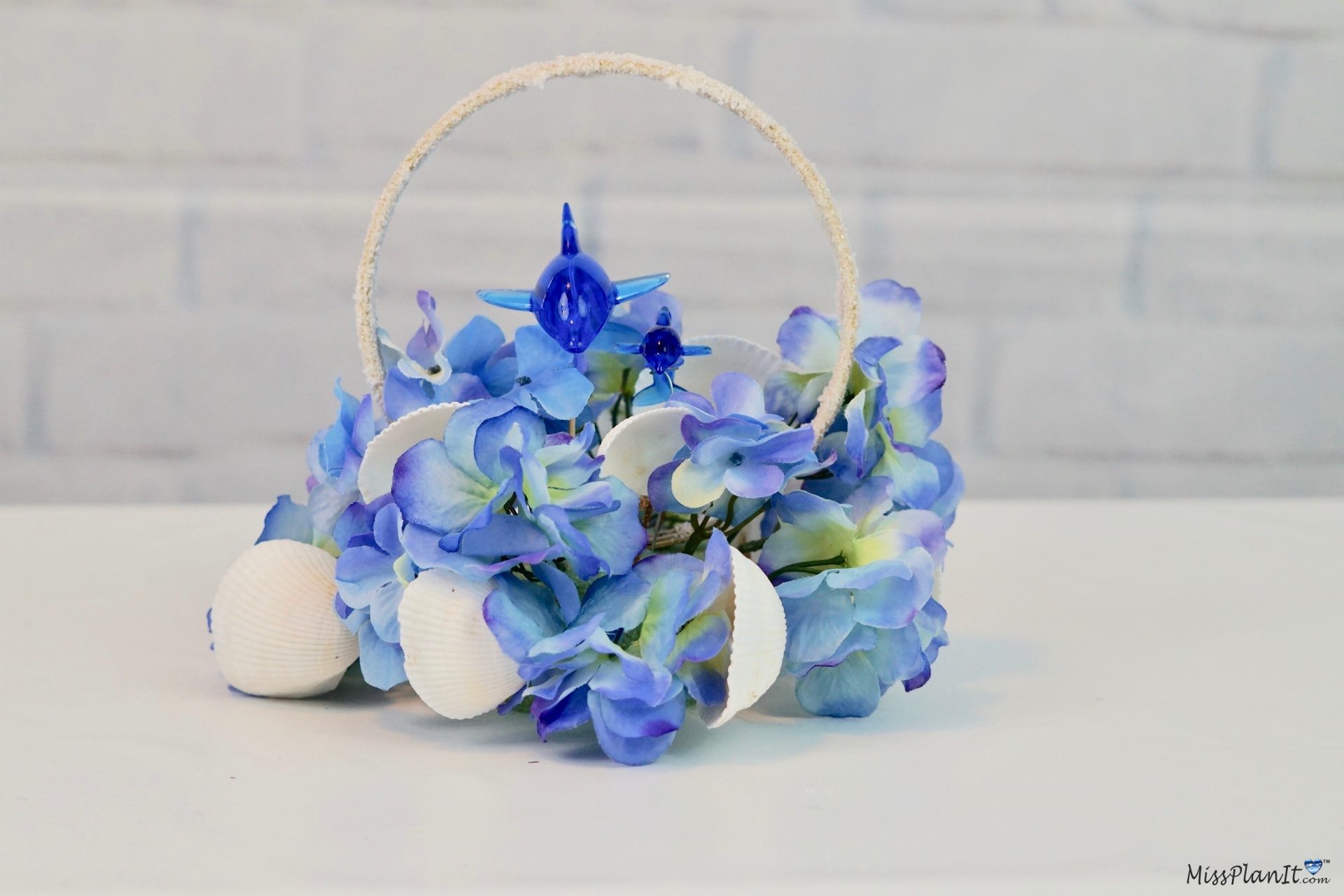 DIY Tall Dolphin Beach Wedding Centerpiece with $3 Dollar Tree Vase