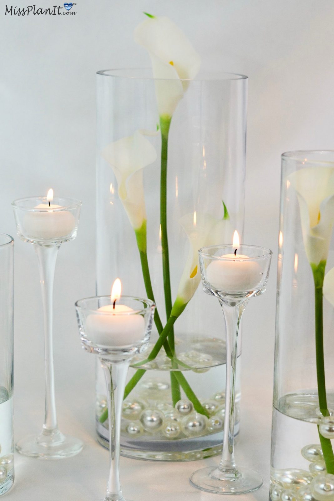 DIY Elegant Pearl and Calla Lily Wedding Centerpiece For Less