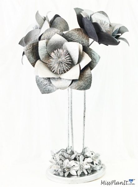DIY Tall Glam Paper Flower Centerpiece for Under $20!
